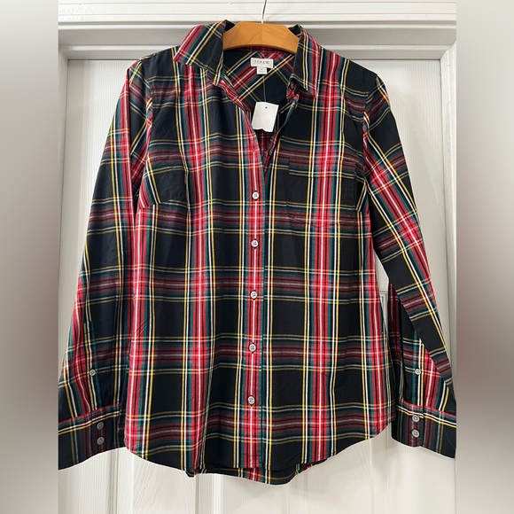 J. Crew | Tops | Nwt J Crew Plaid Button Down Blouse | Poshmark